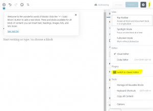 WordPress WikiWordpress 5 - Using the content editors for Posts and Pages | WordPress Wiki